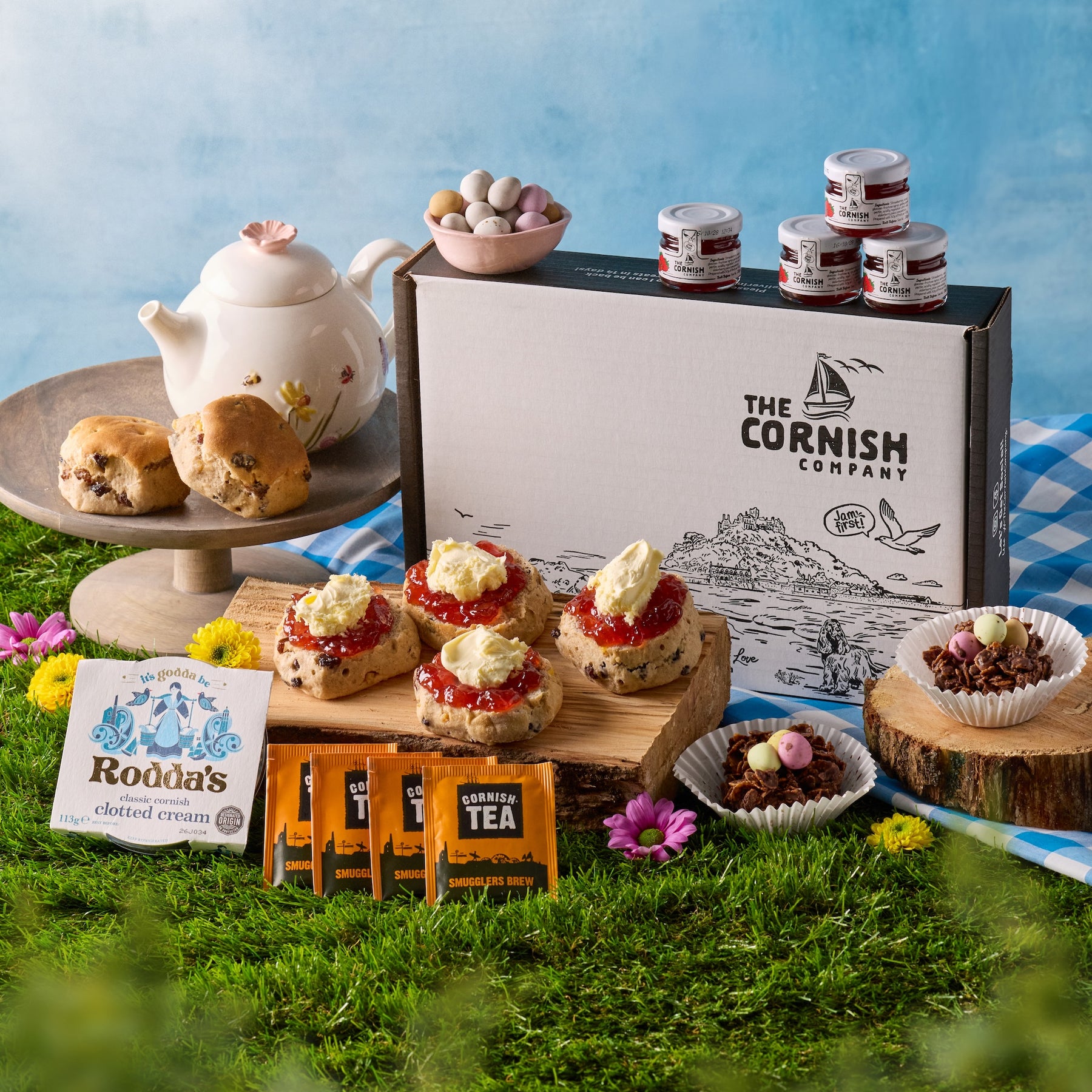Easter Delight Cream Tea Hamper – The Cornish Company