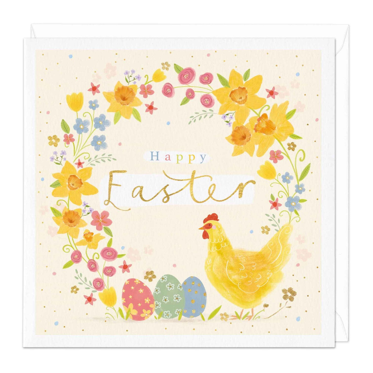 Floral Wreath Easter Card – The Cornish Company