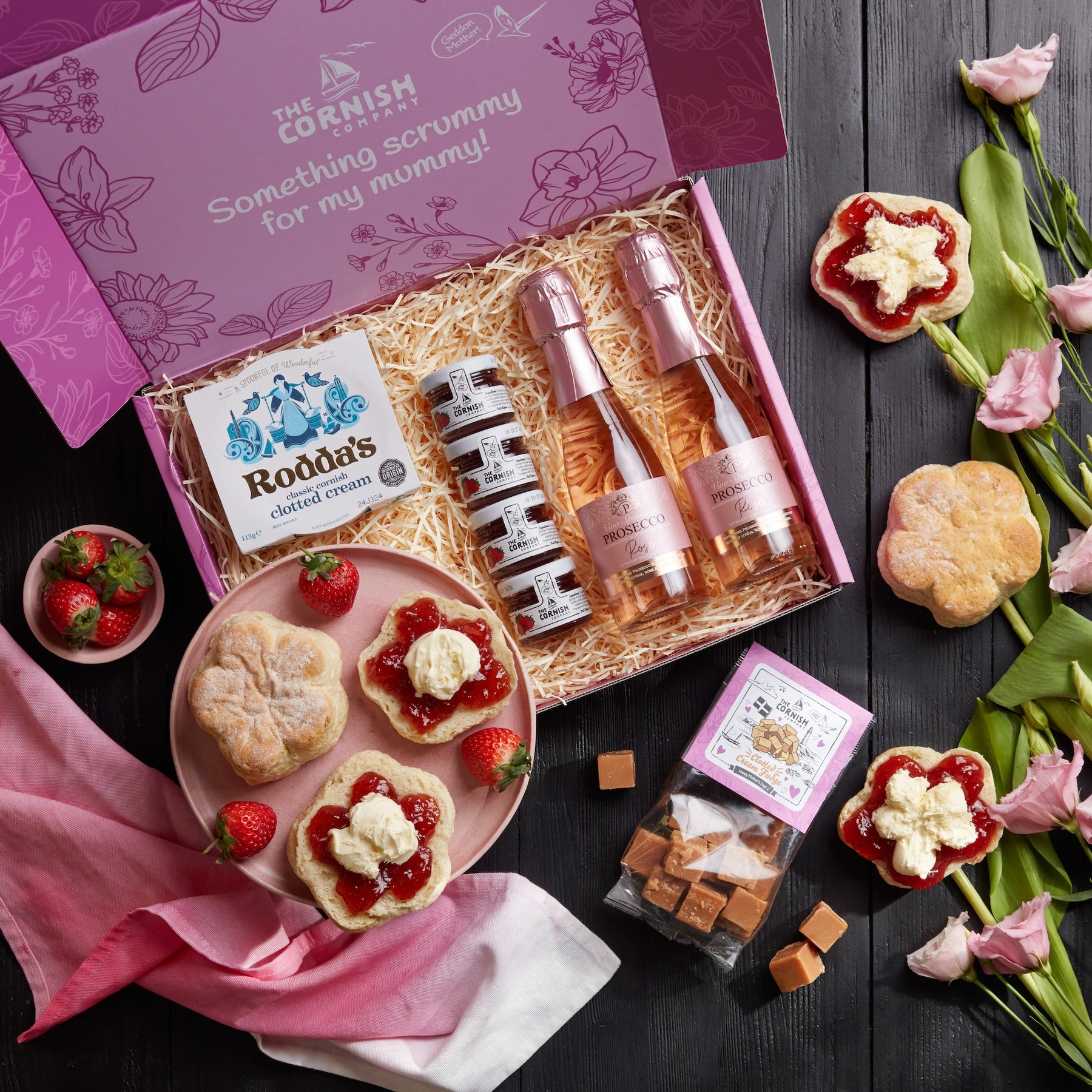 The Petals & Prosecco Hamper – The Cornish Company