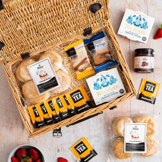 The Cream Tea Hamper Extra Scones, Jam & Cream – The Cornish Company